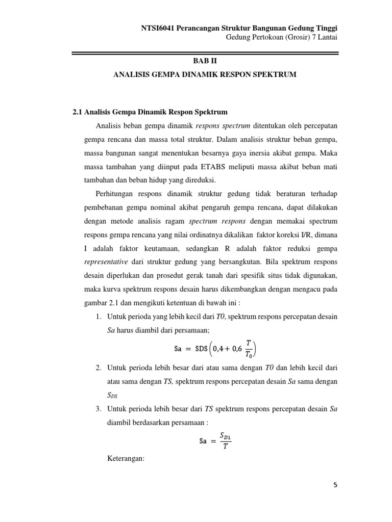 6.bab Ii Analisis Gempa Respon Spektrum | PDF