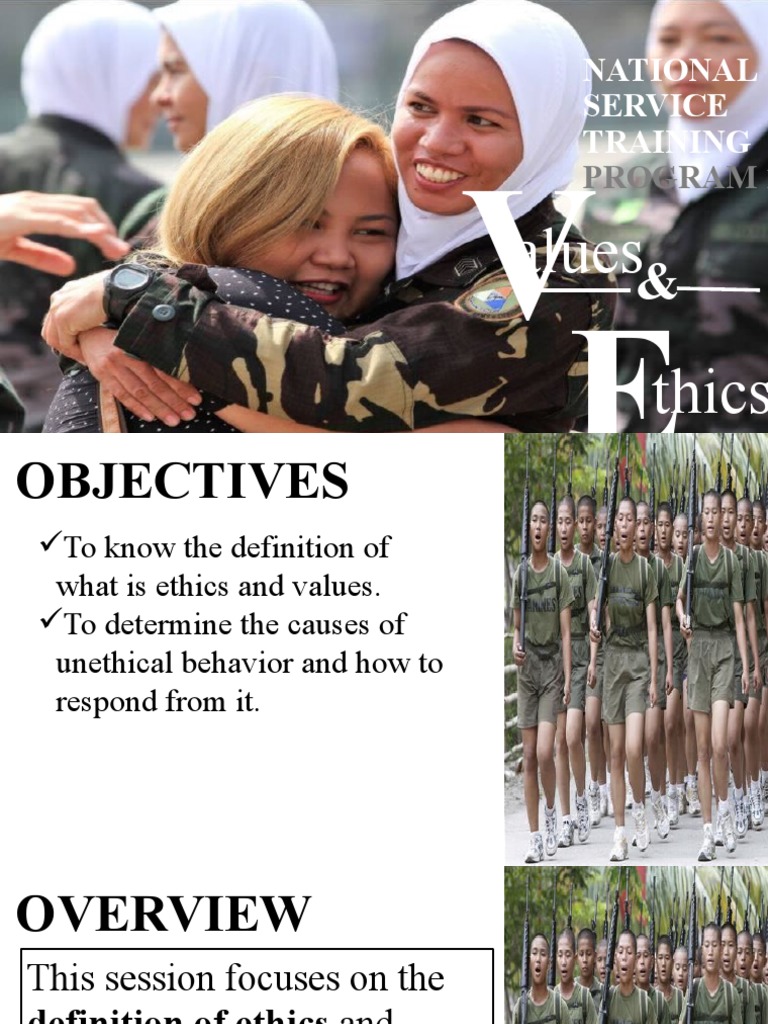 NATIONAL SERVICE TRAINING VALUES & ETHICS | PDF | Value (Ethics) | Morality