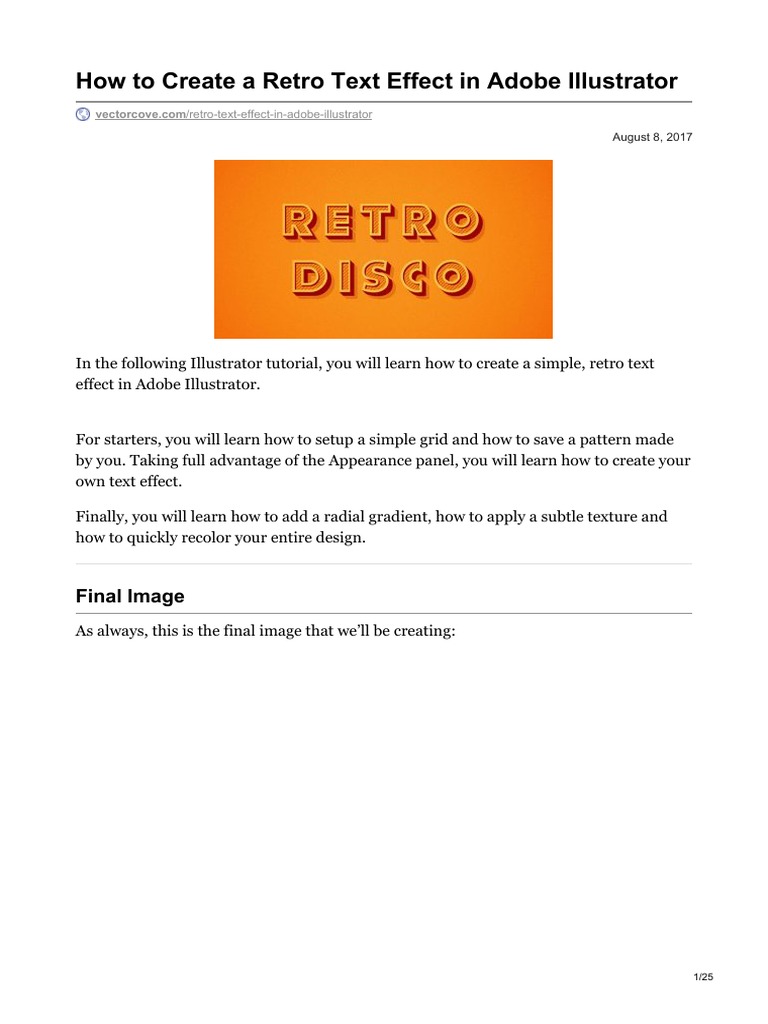 How To Create A Retro Text Effect In Adobe Illustrator Pdf Adobe
