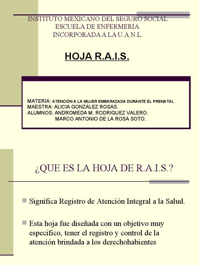 Hoja de RAIS | PDF | Salud pública | Reproducción humana