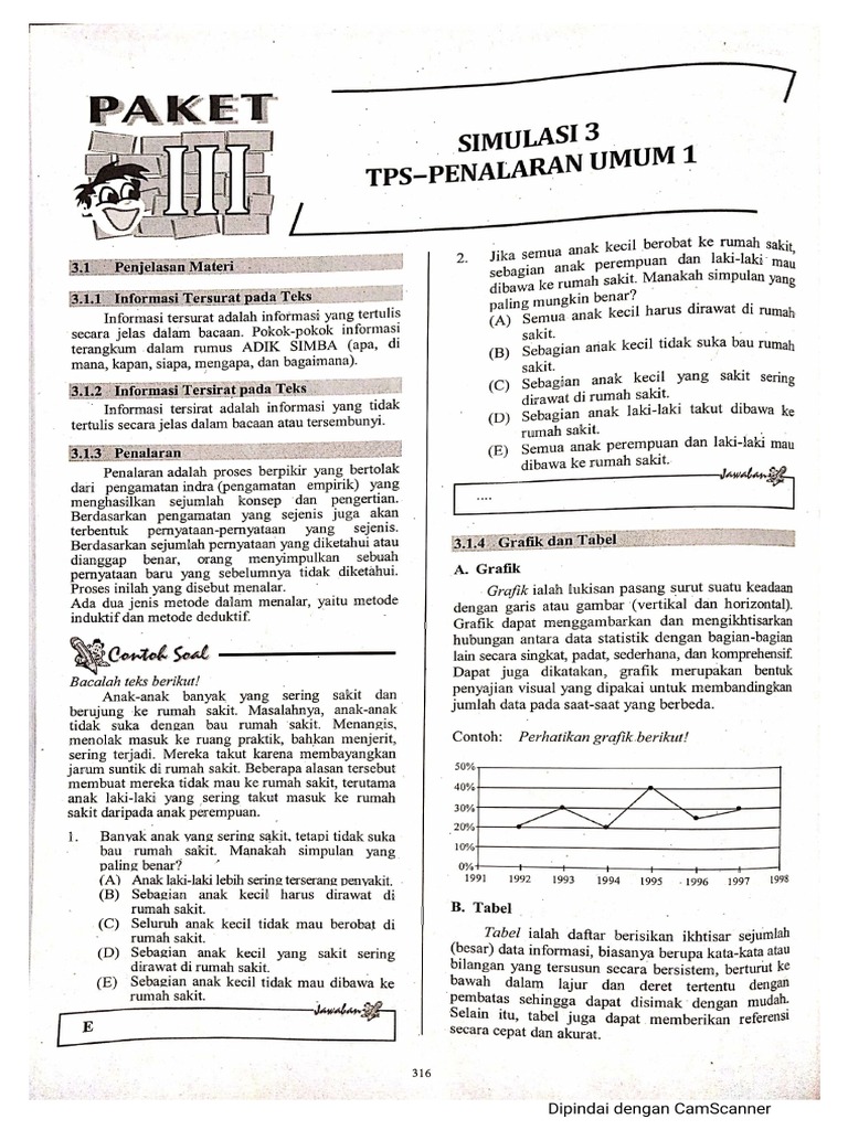 Simulasi 3 TPS-PENALARAN UMUM 1 PDF | PDF