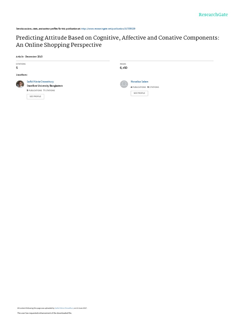Predicting Attitude Based On Cognitive, Affective and Conative ...