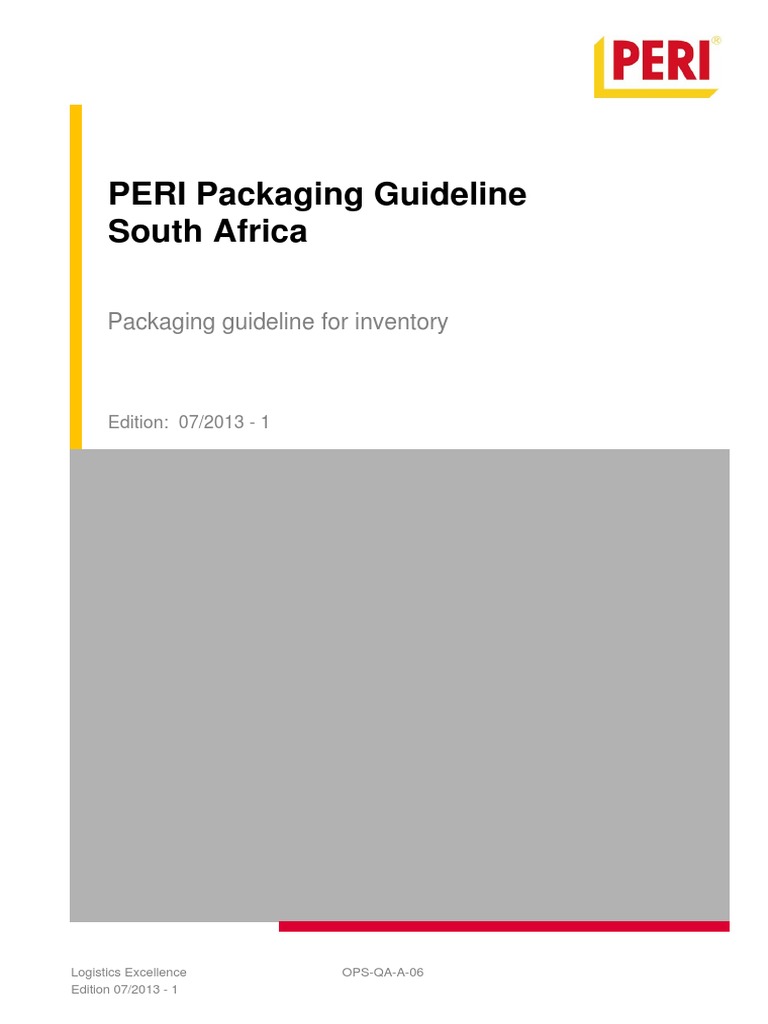 Peri Packaging Guideline Sa PDF | PDF | Packaging And Labeling | Pallet