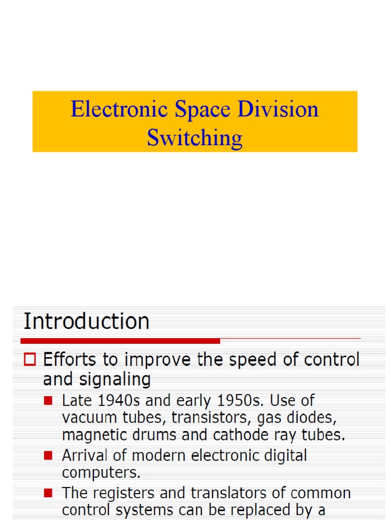 Electronic Space Division Switching | PDF