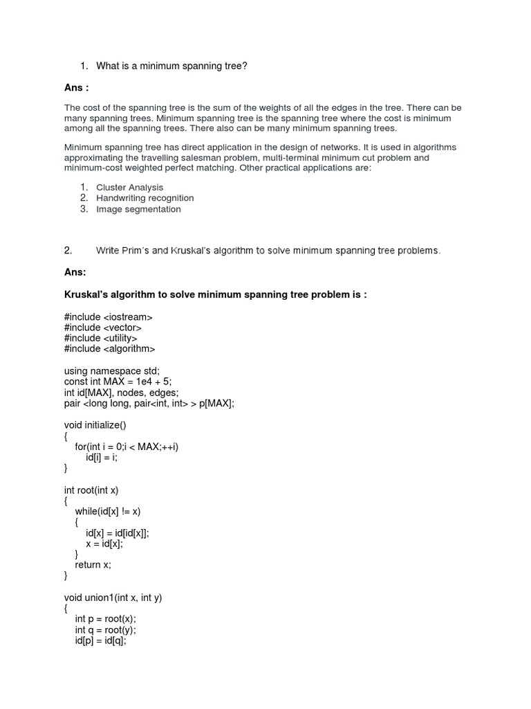 19bcs099 Assignment On Prims And Kruskal Algorithm Pdf Visual Cortex Computational Problems 3053