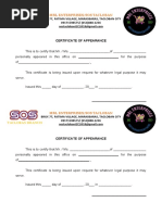 Certificate of Appearance Template | PDF
