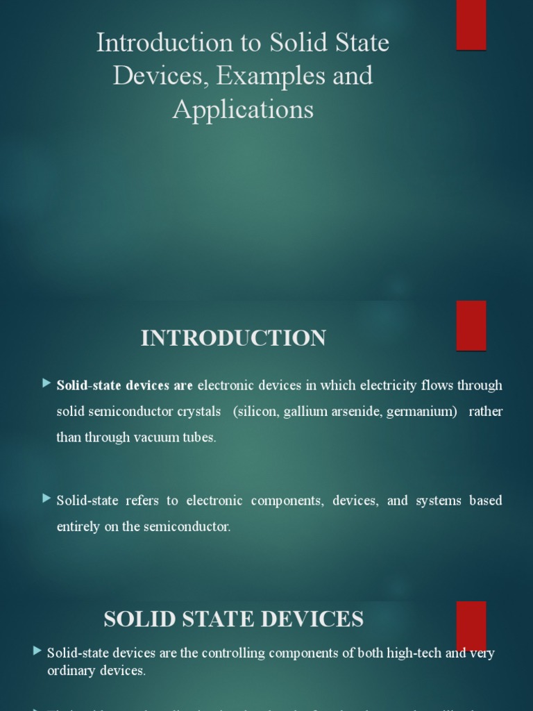 Introduction To Solid State Devices, Examples and Applications | PDF ...