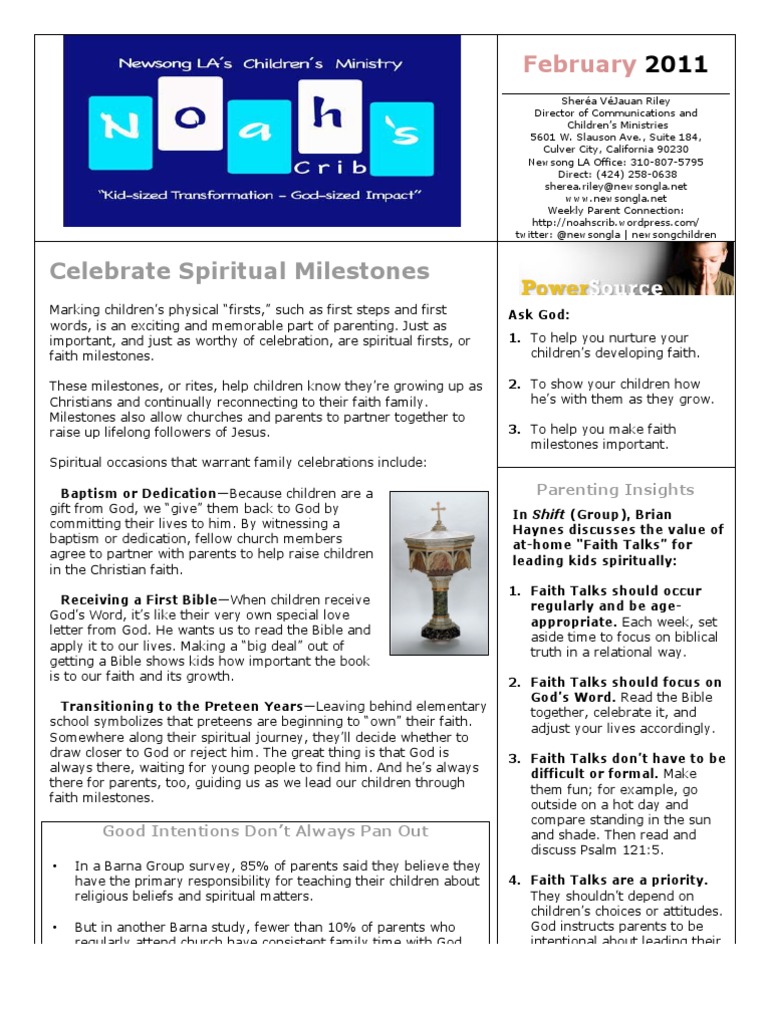 Celebrate Spiritual Milestones: February | PDF | Faith | Baptism
