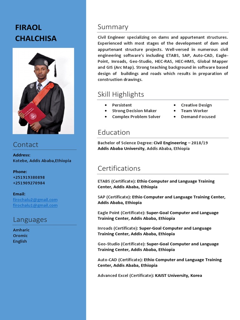 Firaol Resume PDF | PDF | Ethiopia | Water