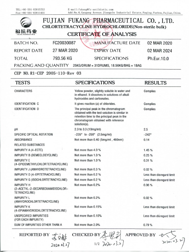 Coa For CTC HCL Ep10.0 | PDF