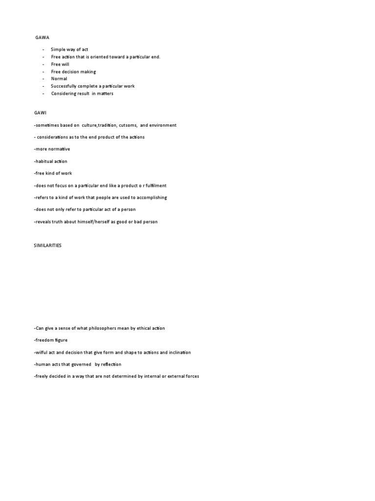 Gawa Gawi | PDF | Free Will | Metaphysics Of Mind