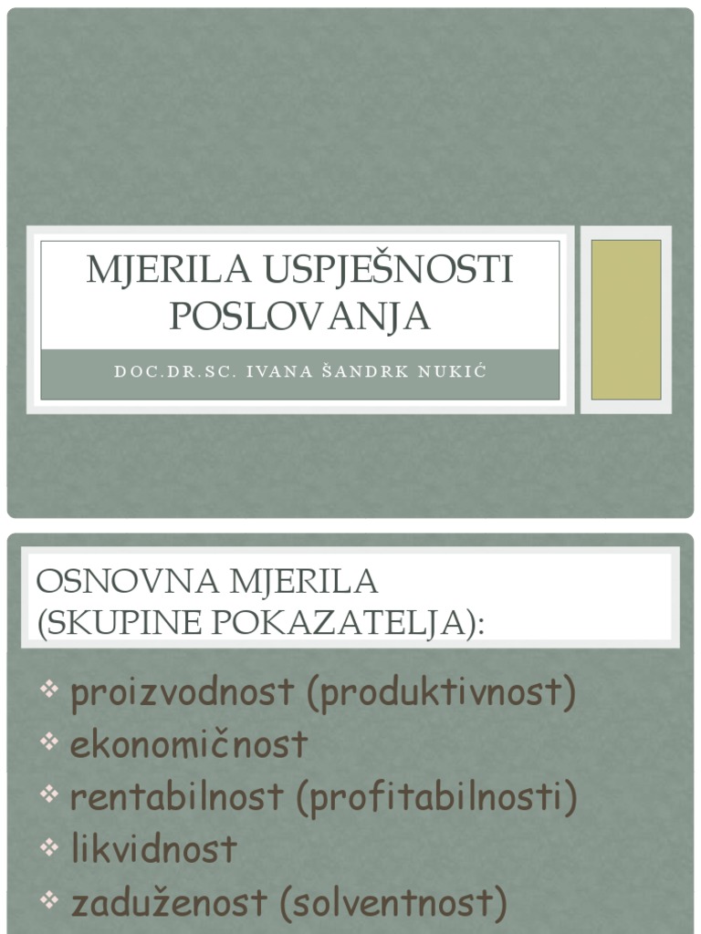 6 - Mjerila Uspješnosti | PDF