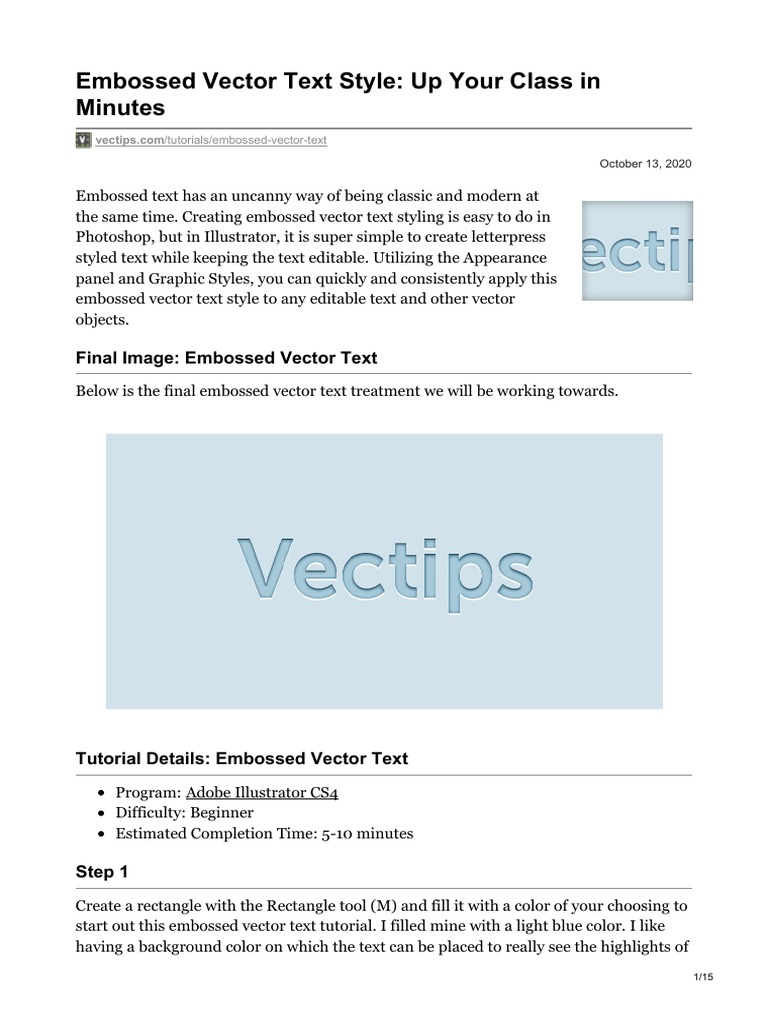 Create Embossed Text in Illustrator | PDF | Adobe Illustrator | Art Media