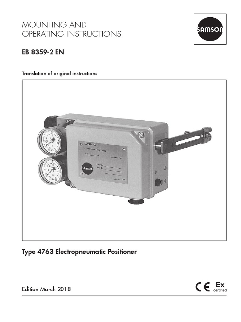EB 8359-2 EN: Translation of Original Instructions | PDF | Valve ...