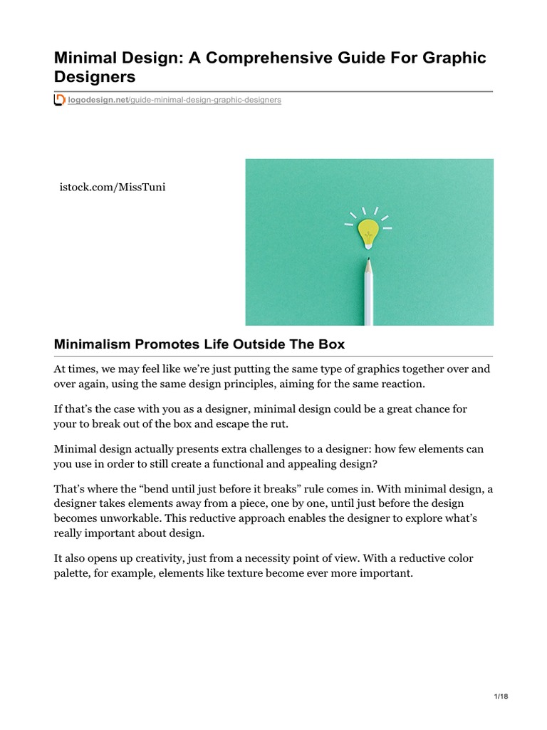 Minimal Design A Comprehensive Guide For Graphic Designers | PDF ...