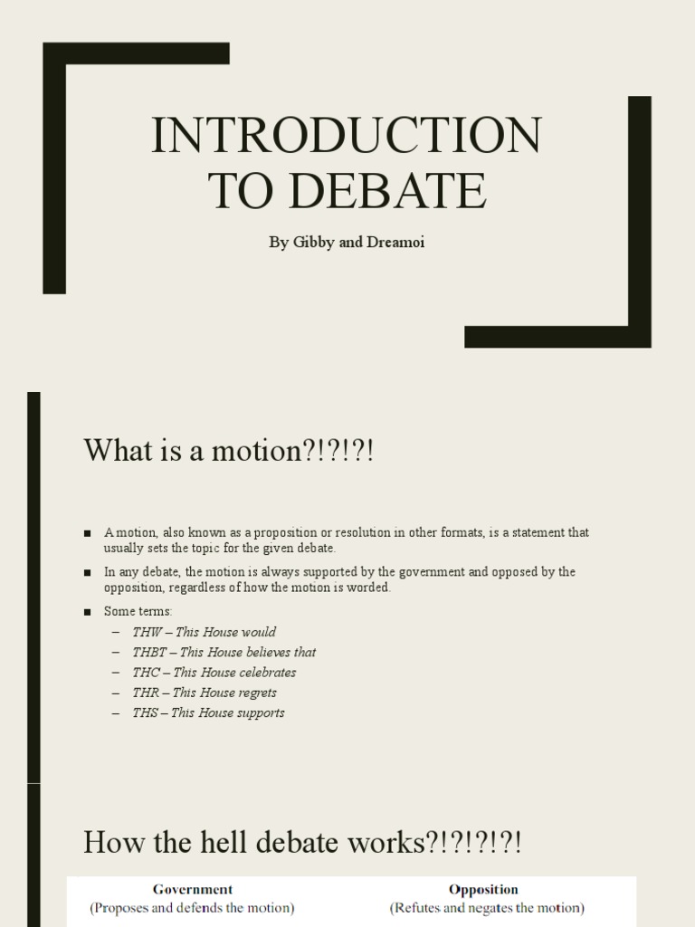 Introduction To Debate | PDF | Argument | Epistemology