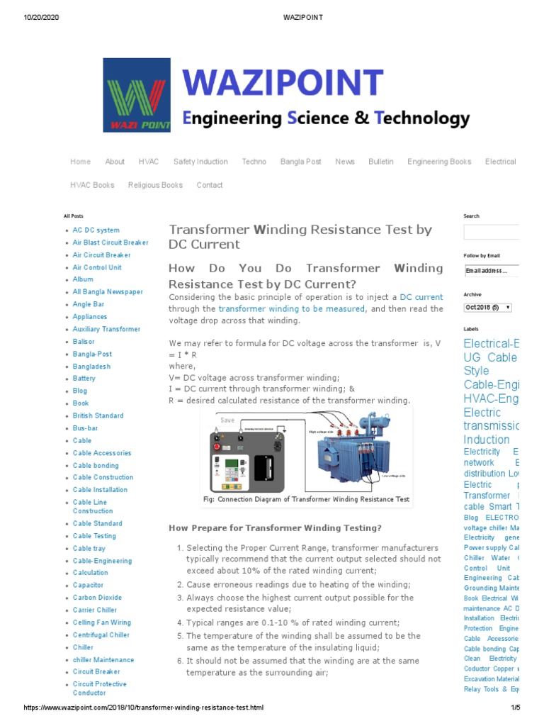 How Do You Do Transformer Winding Resistance Test by DC Current ...