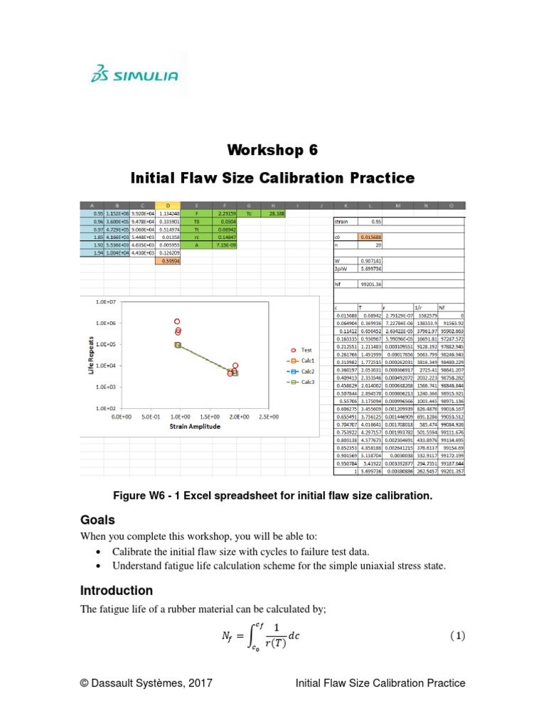 Workshop 6 Initial Flaw Size Calibration Practice: Goals | PDF | Fatigue (Material) | Fracture