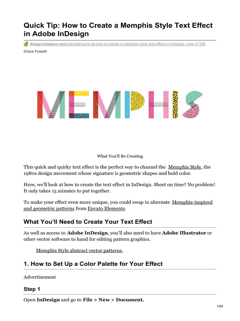 Quick Tip How To Create A Memphis Style Text Effect in Adobe InDesign ...