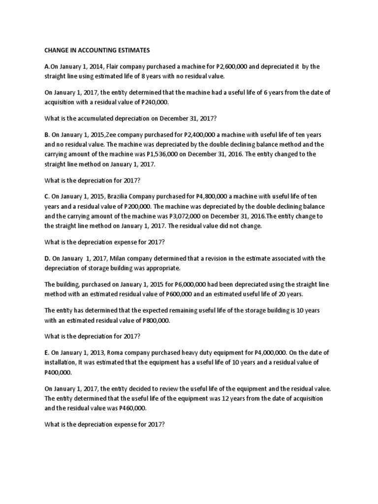 Change in Accounting Estimate | PDF