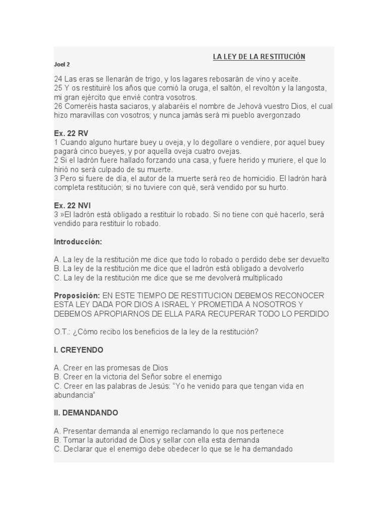 La Ley de La Restitución | PDF