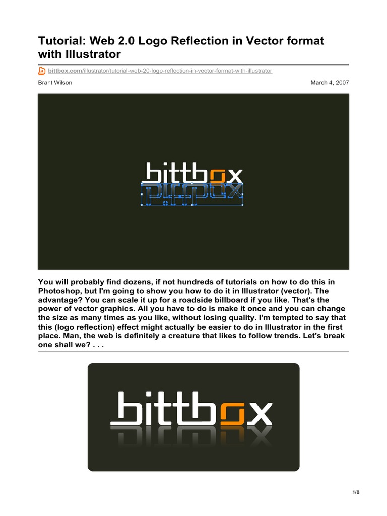 Tutorial Web 20 Logo Reflection in Vector Format With Illustrator | PDF ...