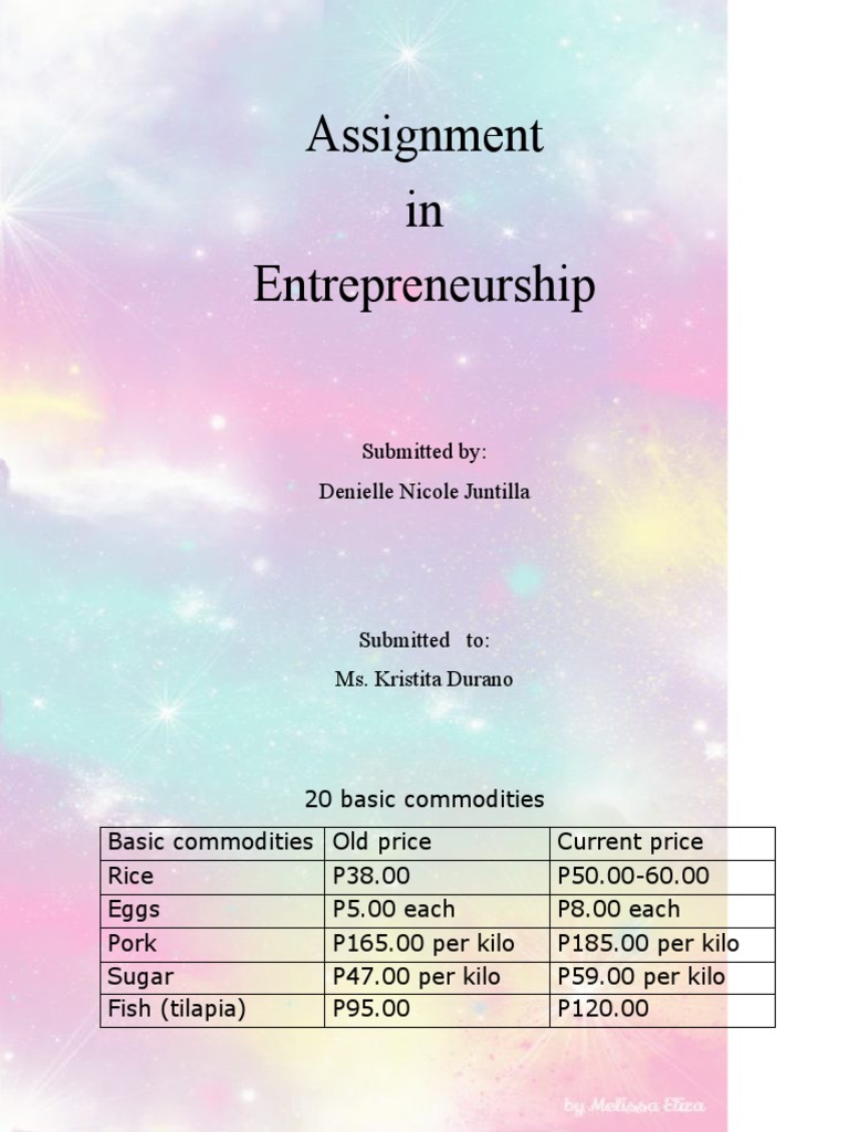 Assignment in Entrepreneurship | PDF