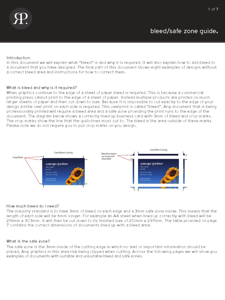 Bleed/safe Zone Guide | PDF | Graphic Design | Communication Design