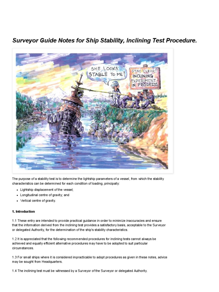 Marine Survey Practice - Surveyor Guide Notes For Ship Stability ...