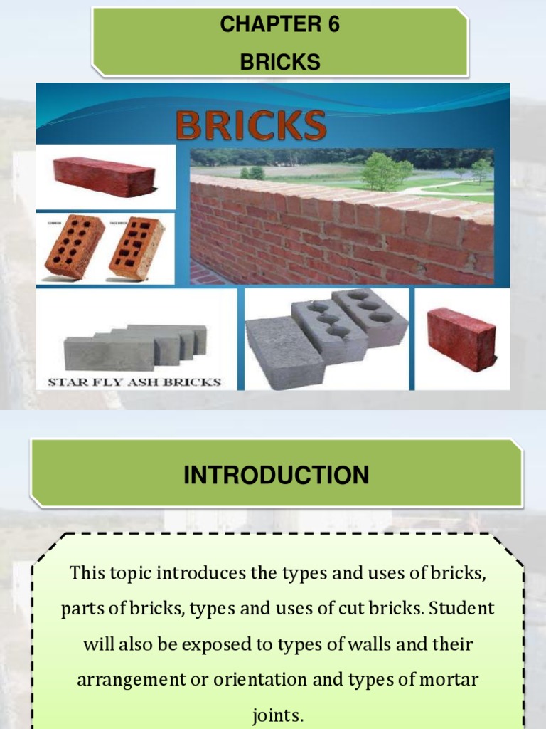 Chapter 6 Bricks | PDF | Brick | Lime (Material)