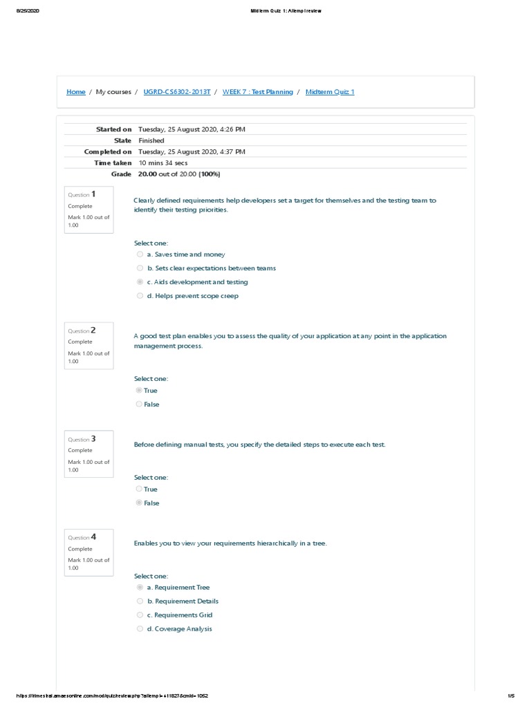 Midterm Quiz 1 - Attempt Review | PDF | Risk | Systems Science