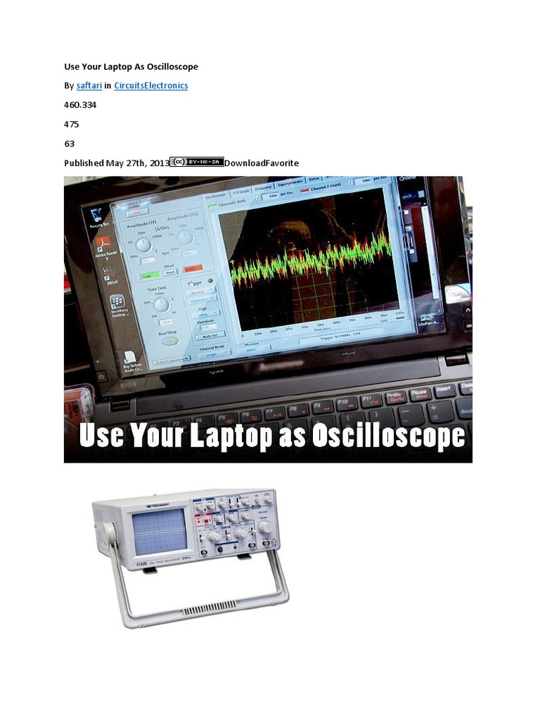 Use Your Laptop As Oscilloscope | PDF | Resistor | Signal Processing