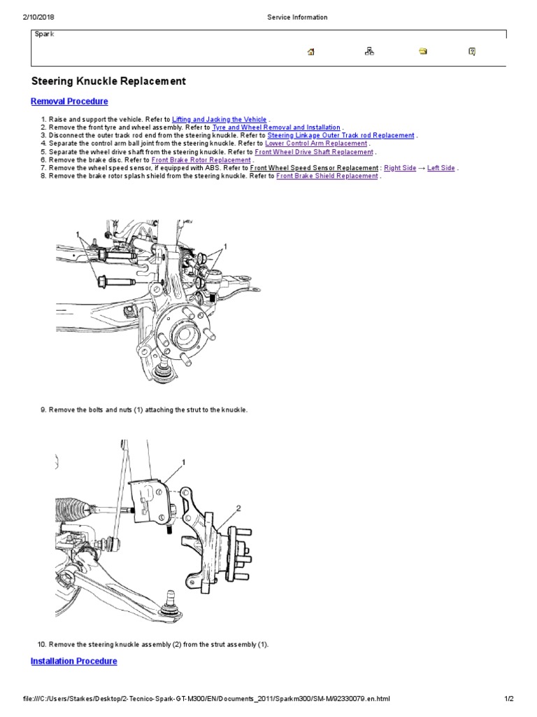 Steering Knuckle Replacement | PDF | Steering | Anti Lock Braking System