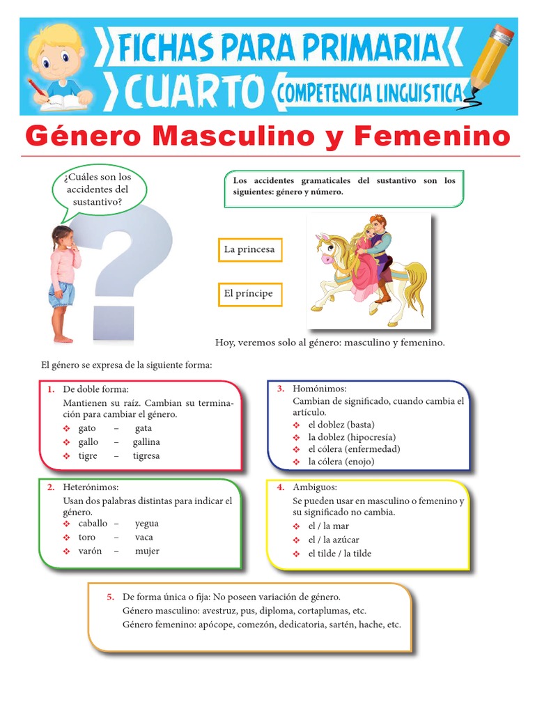 Género en Sustantivos: Masculino y Femenino | PDF | Idiomas