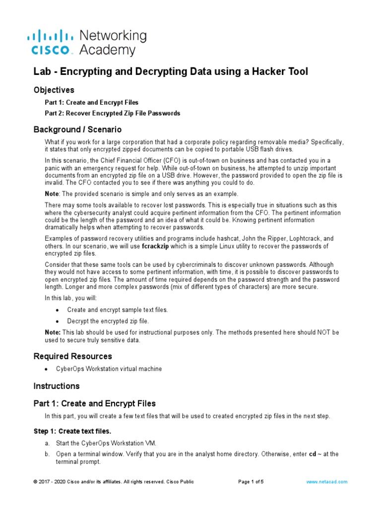 21.2.11 Lab - Encrypting and Decrypting Data Using A Hacker Tool | PDF ... 21.2.11 Lab - Encrypting and Decrypting Data Using A Hacker Tool | PDF ...