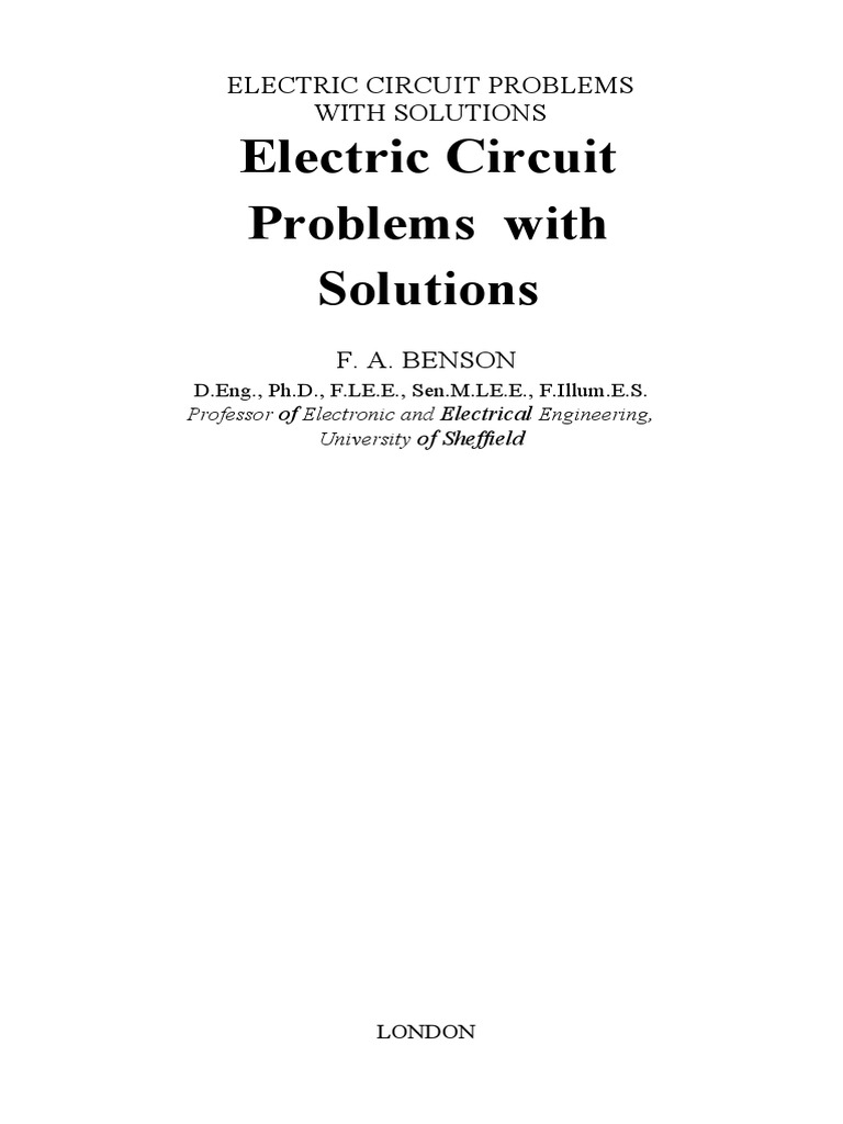 Electric: Circuit Problems With Solutions | PDF | Inductance | Inductor