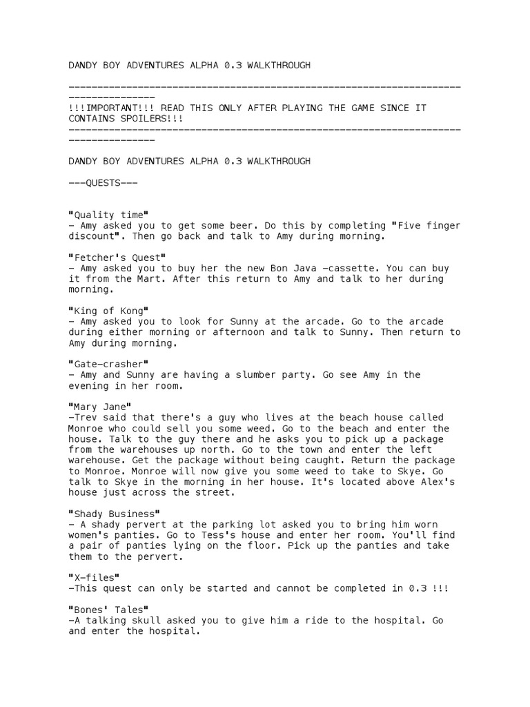 Alpha 0.3 Walkthrough | PDF | Halloween