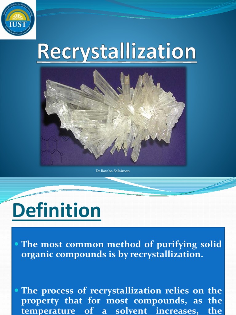 Recrystallization | PDF | Chemical Processes | Chemistry