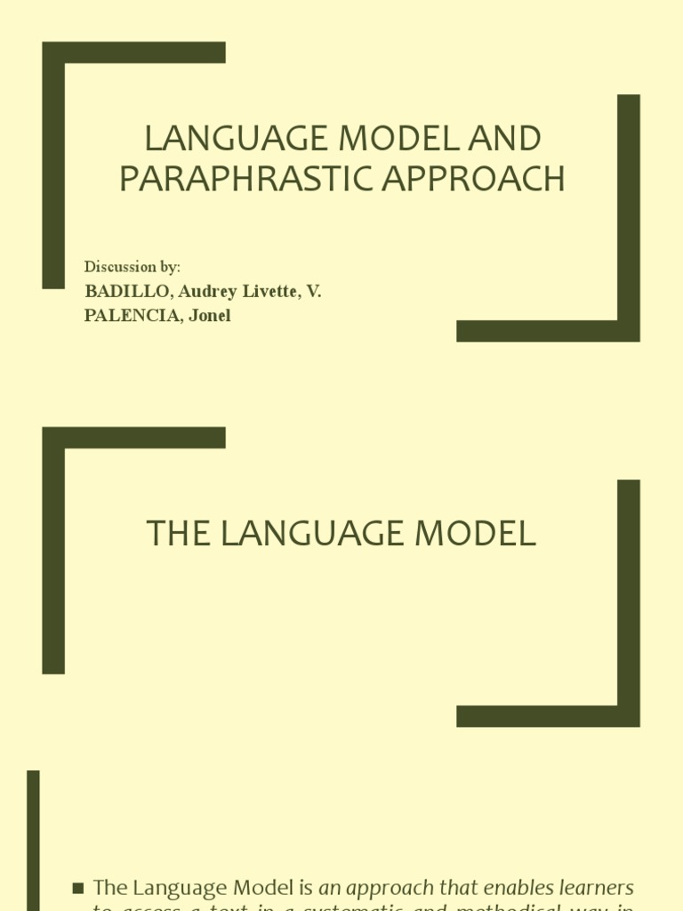 Language Model and Paraphrastic Approach | PDF