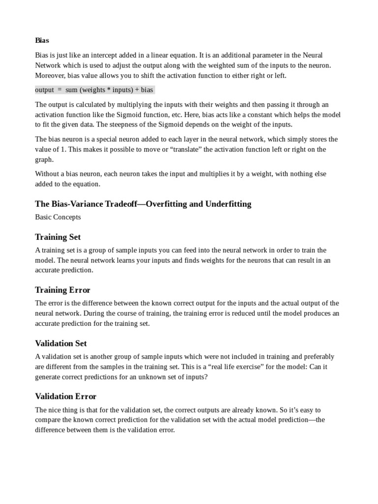 Neural Networks Bias | PDF | Artificial Neural Network | Errors And Residuals