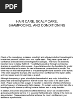 Step-by-Step Shampooing Procedure | PDF | Shampoo | Hair