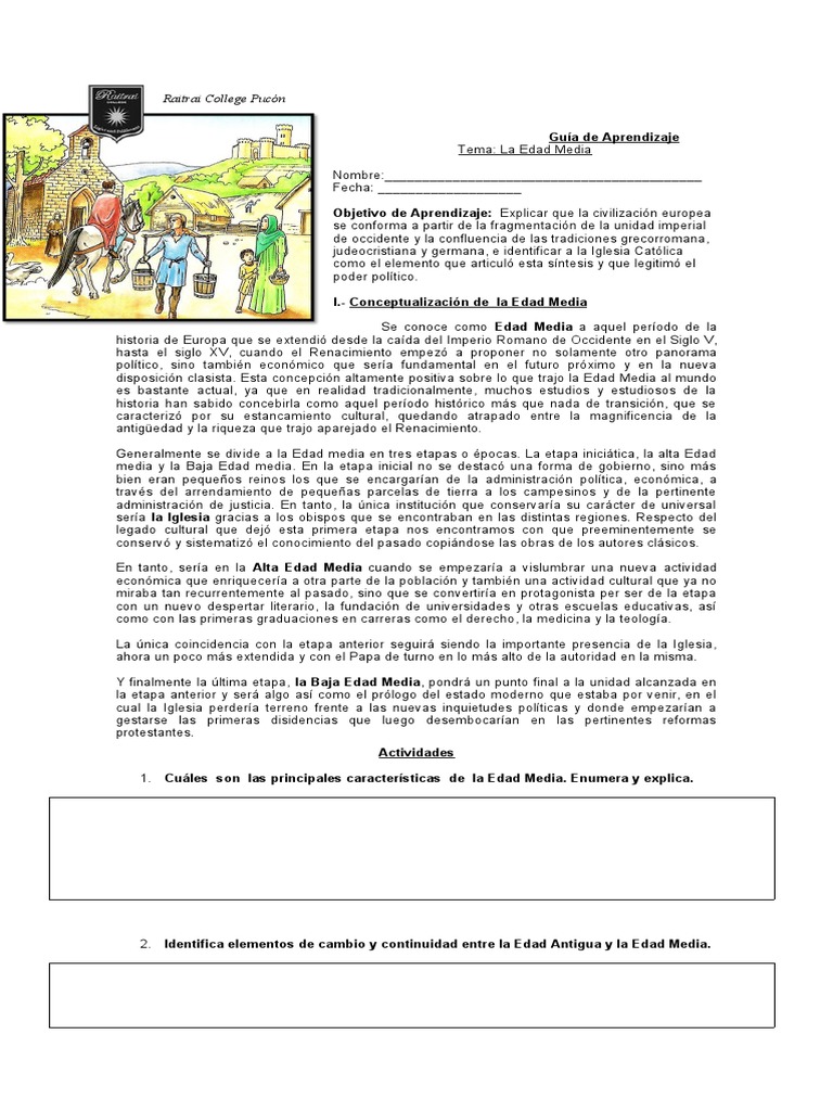 Guía de Aprendizaje: La Edad Media | PDF | Edades medias | Carlomagno