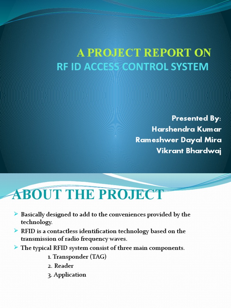 A Project Report On: RF Id Access Control System | PDF | Direct Current ...