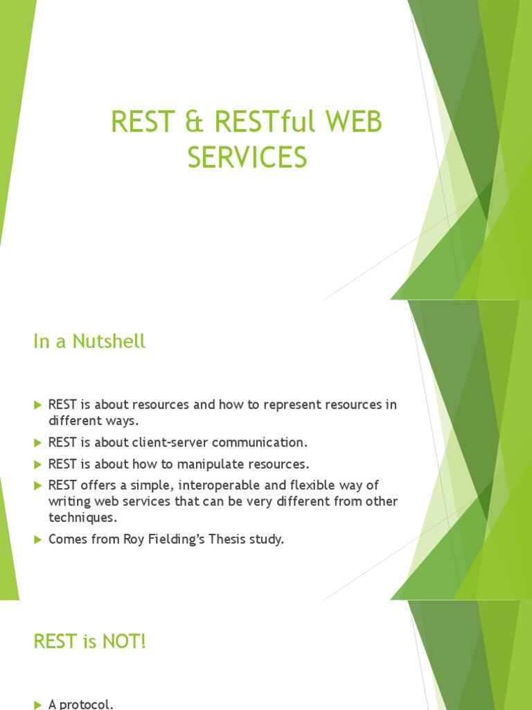 Rest & Restful Web Services | PDF | Representational State Transfer | Hypertext Transfer Protocol