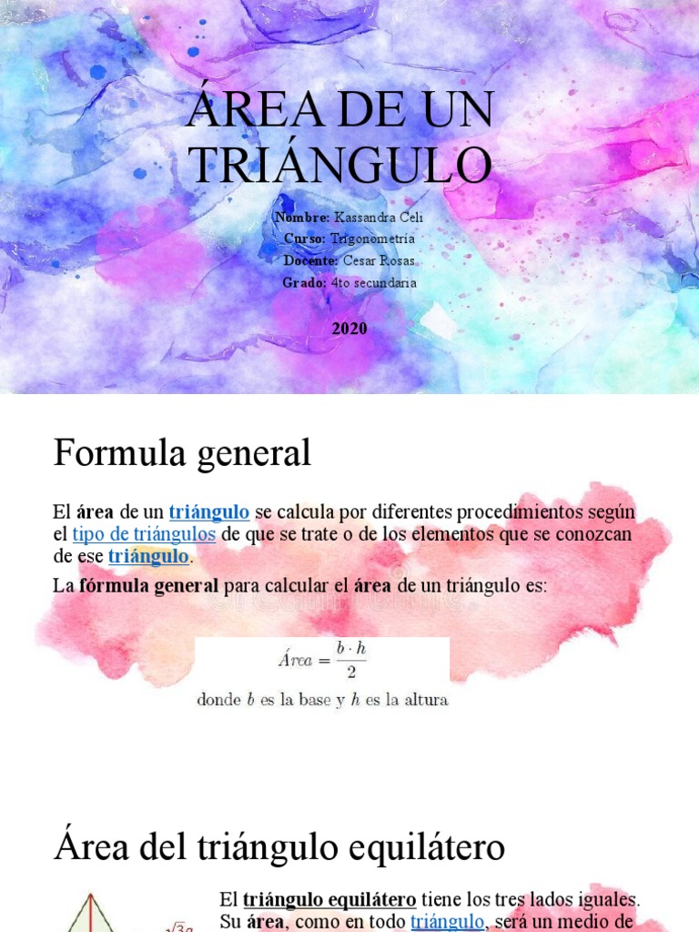 Cálculo de Áreas de Triángulos | PDF | Triángulo | Formas geométricas