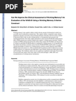 Working Memory Questionnaire for Patients | PDF | Cronbach's Alpha ...