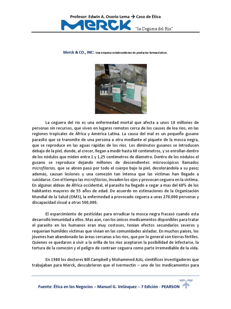 Merck - Caso de Etica | PDF | Industria farmacéutica | Medicamentos con receta