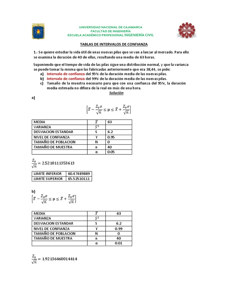 Estimacion de Parametros Por Intervalos PDF | PDF | Intervalo de confianza | Teoría de la estimación