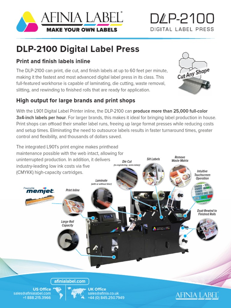 DLP-2100 Digital Label Press: Print and Finish Labels Inline | PDF ...