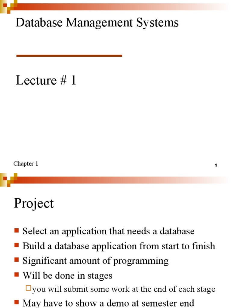 Database Management Systems: Lecture # 1 | PDF | Databases | Computer ...